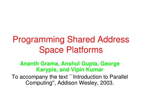 Ppt Programming Shared Address Space Platforms Powerpoint Presentation Id5968386