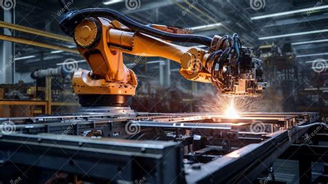 Cutting Edge Robotics In Manufacturing Stock Illustration