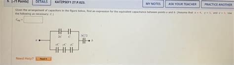 Solved Given The Arrangement Of Capacitors In The Figure Chegg