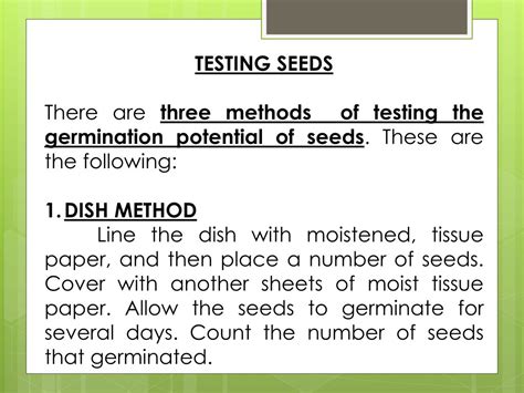 PPT SECURING AND TESTING OF SEEDS PowerPoint Presentation Free Download ID