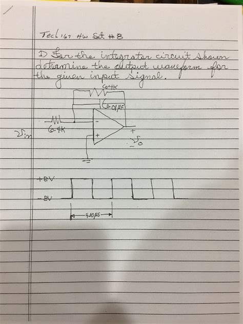 Solved A For The Integrator Circuit Shown Determine The Chegg Com