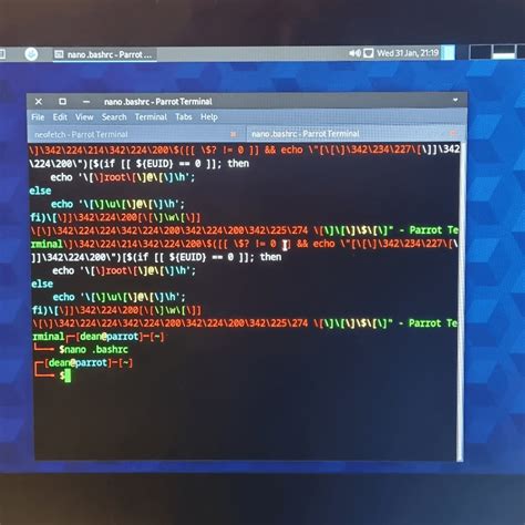 just installed parrot os htb edition whats up with the terminal this text shows every time i