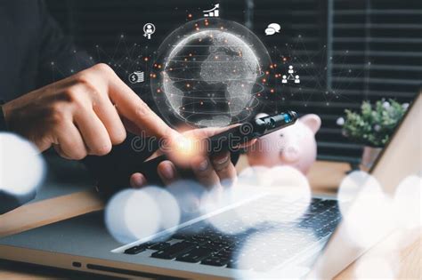 Businessman Using Smart Phone With Business Global Internet Connection Application Technology