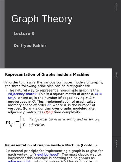 Lecture 03 Pdf Vertex Graph Theory Matrix Mathematics