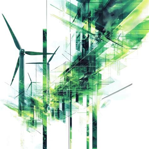 Abstract Green Energy Grid On White Background Premium Ai Generated Image