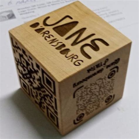 wooden qr code qr code sign qr code cube custom logo cube wood qr