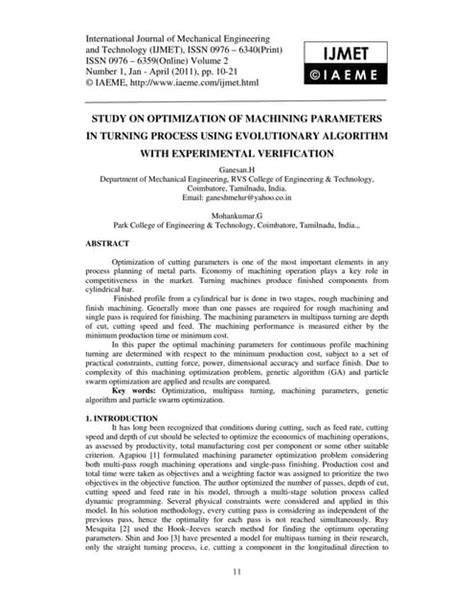 Study On Optimization Of Machining Parameters In Turning Process Using