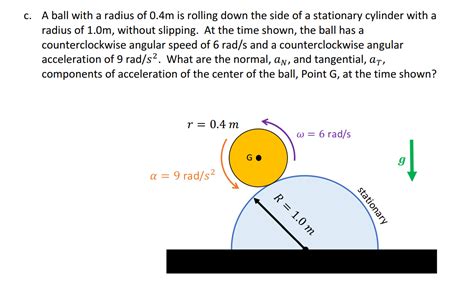 Solved C A Ball With A Radius Of M Is Rolling Down The Chegg
