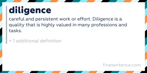 Diligence Definition Meaning And Examples In English
