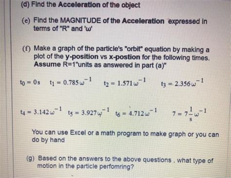 Solved The Postion Vector Of A Particle Is Given By R T