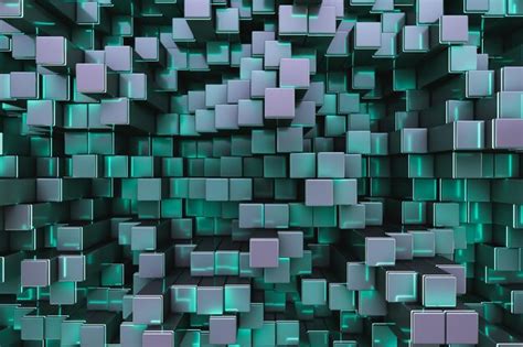 Premium Photo Rectangular Glowing Cells Abstract Background