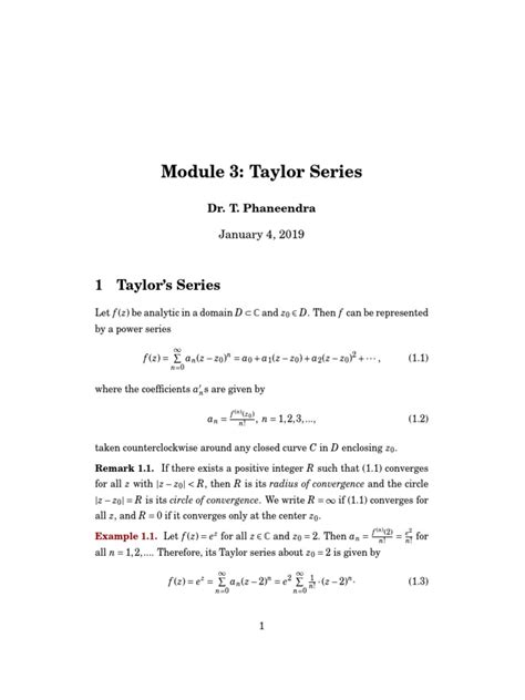 module 3 taylor series pdf power series mathematical structures