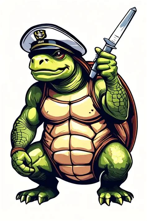 Traditional Shellback Turtle Wearing Us Navy Hat Tattoo Blackink Ai