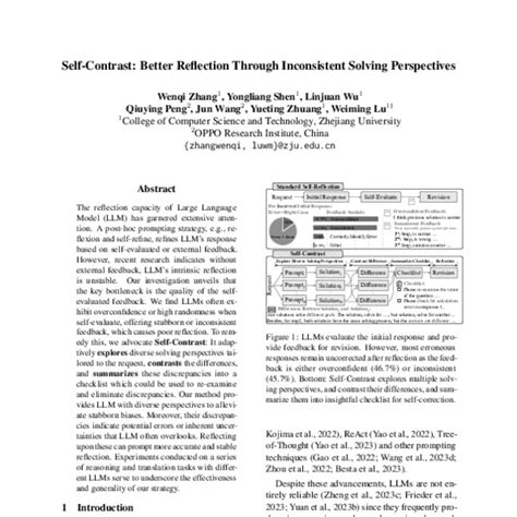 Self Contrast Better Reflection Through Inconsistent Solving Perspectives Acl Anthology