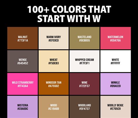 100 Colors That Start With W Names And Color Codes Artofit