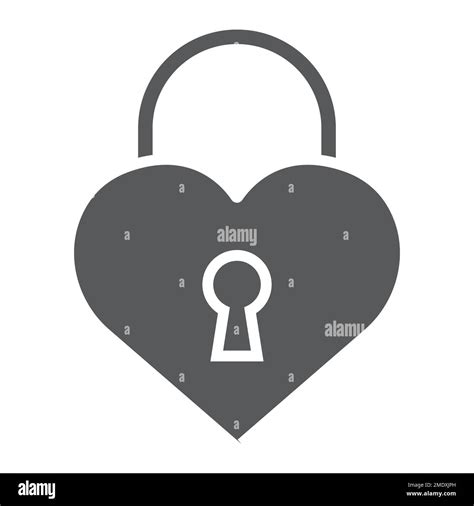 Heart Lock Glyph Icon Love And Padlock Love Lock Sign Vector