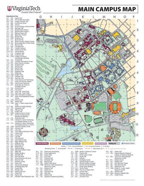 Main Campus Map Virginia Tech