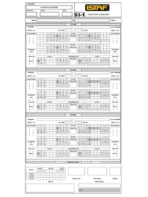 Score Sheet Sepak Takraw Pdf