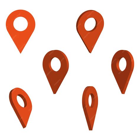 premium vector map pointer 3d pin set of vertical rotation red