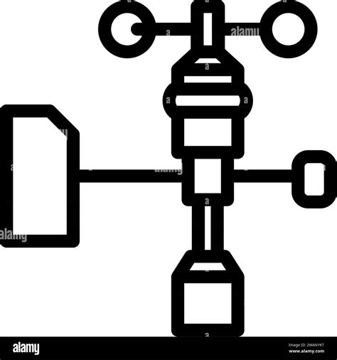 Measurement Wind Turbine Line Icon Vector Illustration Stock Vector