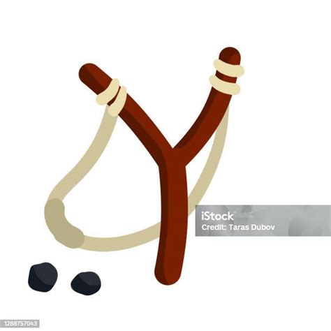Slingshot 나무 투석기 돌을 던지기위한 어린이 장난감 새총에 대한 스톡 벡터 아트 및 기타 이미지 새총 벡터 겨냥 Istock