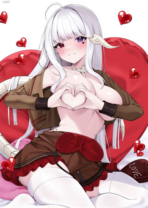 Rule 34 3 Absurdres Ahoge Au Ra Blue Eyes Blush Breasts Brown Jacket Brown Skirt Closed Mouth