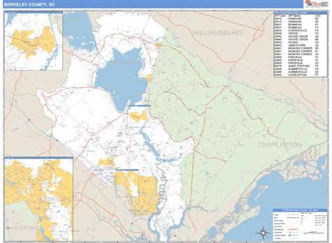 Berkeley County South Carolina Zip Code Wall Map Map