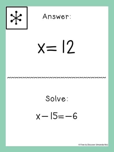Solving One Step Equations With Integers Scavenger Hunt By Free To Discover