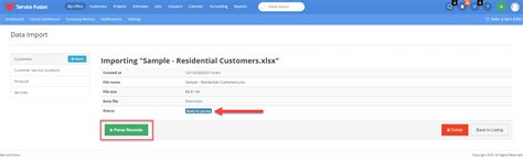 Data Import Wizard Service Fusion