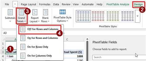 How To Remove Grand Total From Pivot Table In Excel Excel Insider