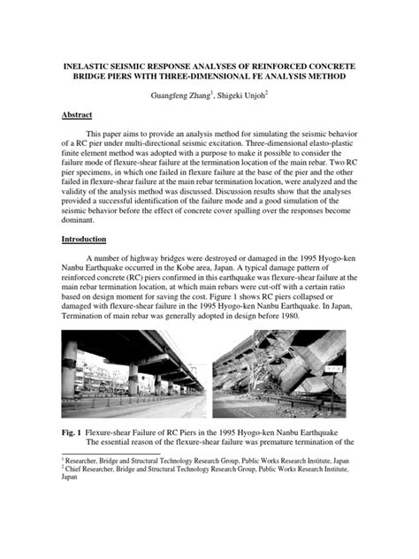 Inelastic Seismic Response Analyses Of Reinforced Concrete Bridge Piers