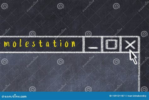 Concept Of Dealing With Problem Chalk Drawing Of Closing Program Window With Caption