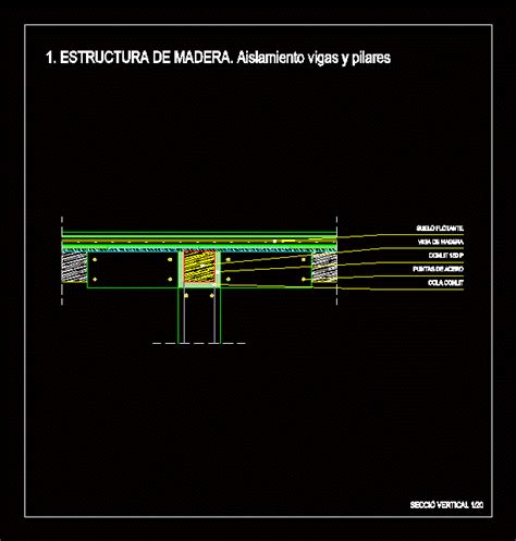 Detail Wooden Structure Dwg Detail For Autocad • Designs Cad