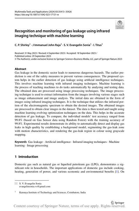 Recognition And Monitoring Of Gas Leakage Using Infrared Imaging Technique With Machine Learning