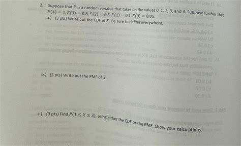 solved suppose that x ﻿is a random variable that takes on