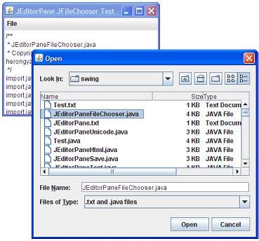 Javax Swing Jfilechooser File Chooser Dialog Box