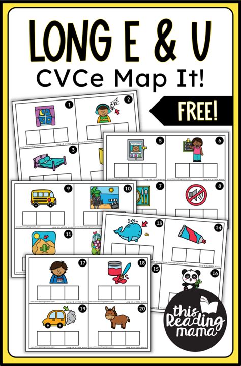 Long E And U Cvce Mapping Task Cards This Reading Mama