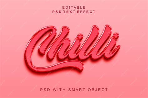 Chilli 3d Text Effect Premium Psd