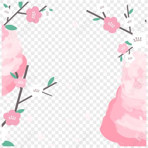 핑크 복숭아 꽃 일러스트 손으로 그려진 된 봄 여행 테두리 장미데이트패션 Png 일러스트 무료 다운로드 Lovepik