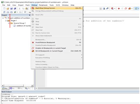How To Execute Assembly Language Programs In Keil Microvision
