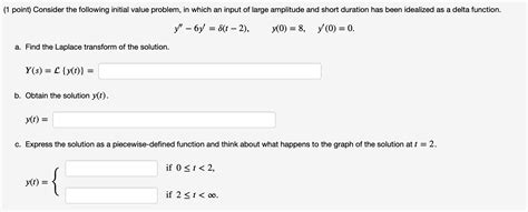 Solved 1 Point Consider The Following Initial Value
