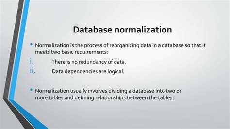 normalization in dbms pptx