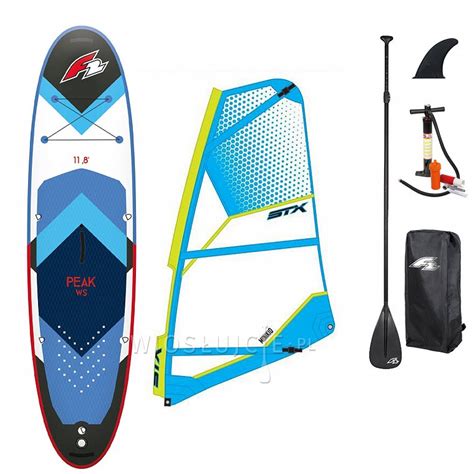 Zestaw WindSUP F2 PEAK WINDSURF 10'8 BLUE + pędnik STX PowerKid ...