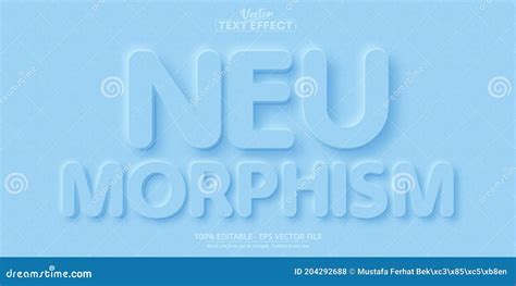 Neumorphism Text New Design Trend Style Editable Text Effect Stock Vector Illustration Of