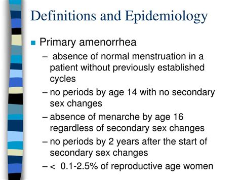 Ppt Amenorrhea Powerpoint Presentation Free Download Id360414
