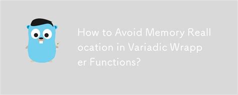 How To Avoid Memory Reallocation In Variadic Wrapper Functions Golang Phpcn