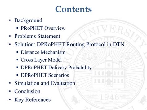 dprophet in delay tolerant network ppt