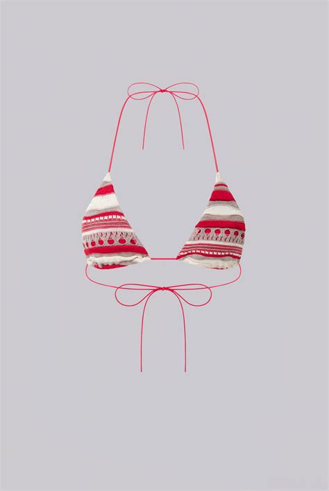 Shop Cata Micro Triangle Ruffle Knit Bikini Top Jaded London Clothing