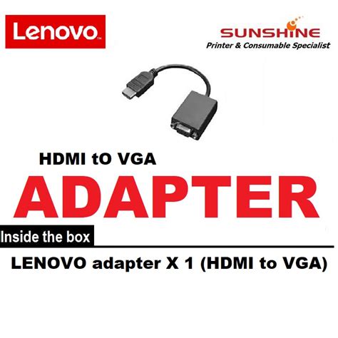 Lenovo Hdmi To Vga Adapter Cable Original Shopee Malaysia