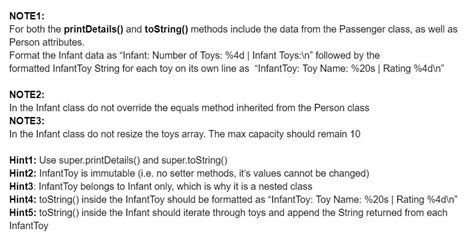Solved Create A Class To Represent A Infant Object That